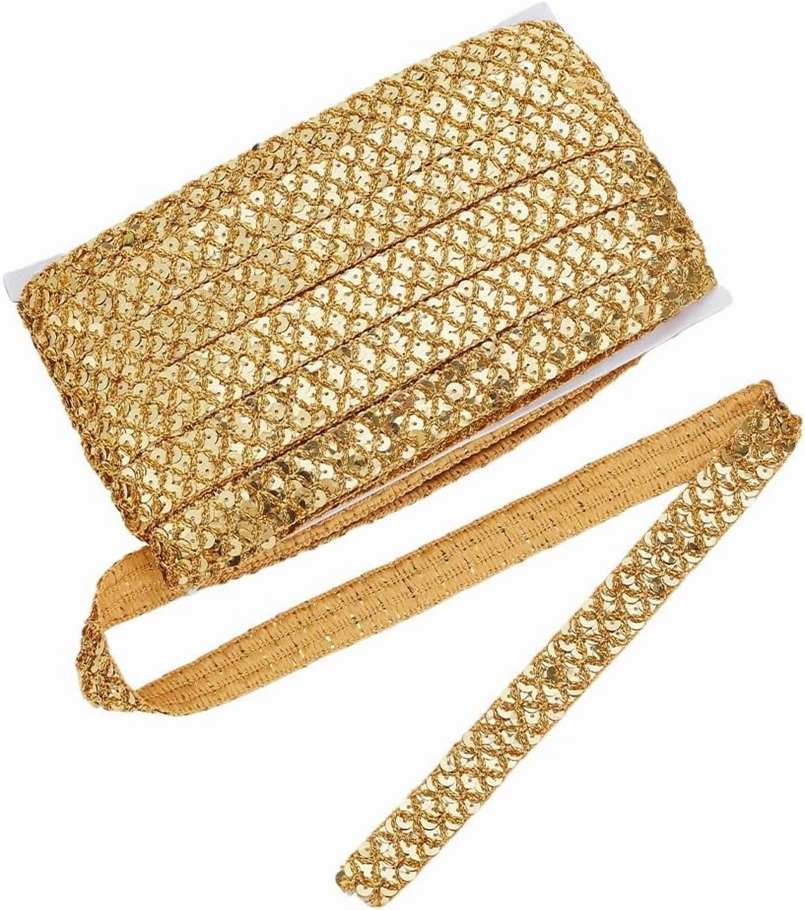 25 Yards Sequin Trim 2.2cm/0.9 inch Polyester Sequin Strips Sewing Lace ...