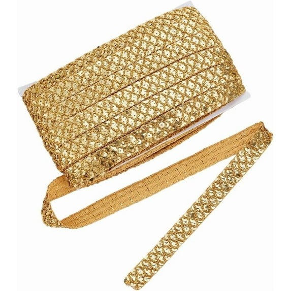 25 Yards Sequin Trim 2.2cm/0.9 inch Polyester Sequin Strips Sewing Lace ...