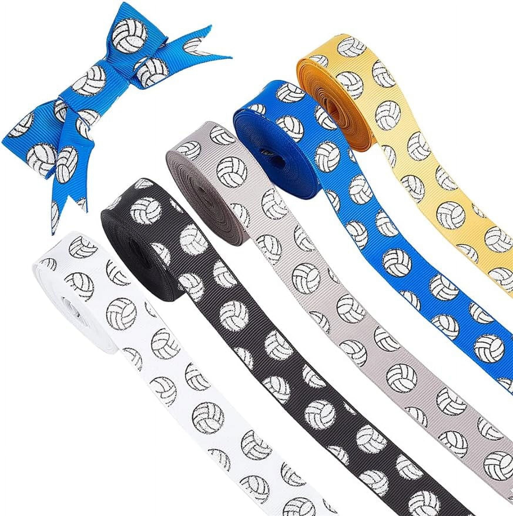 25 Yards Volleyball Ribbons 5 Rolls Glitter Volleyball Decorations ...