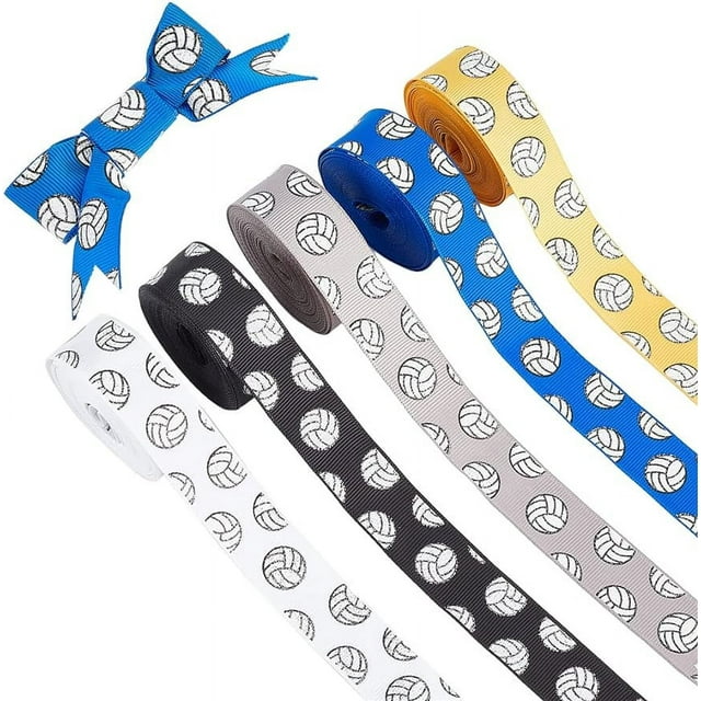 25 Yards Volleyball Ribbons 5 Rolls Glitter Volleyball Decorations ...