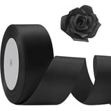 25 YardsSatin Ribbon 1 1/2inch, Single Face Polyester Silk Fabric Hair ...