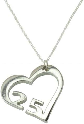25 Year Wedding Anniversary Necklace - Heart Shaped with 25 Year Cut ...