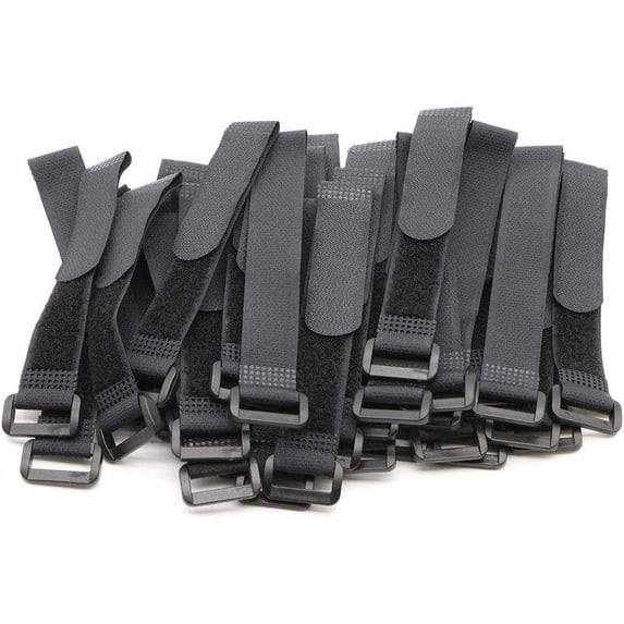 25 black reusable fixed cable ties, magic tape cable bundling tie 1 ...