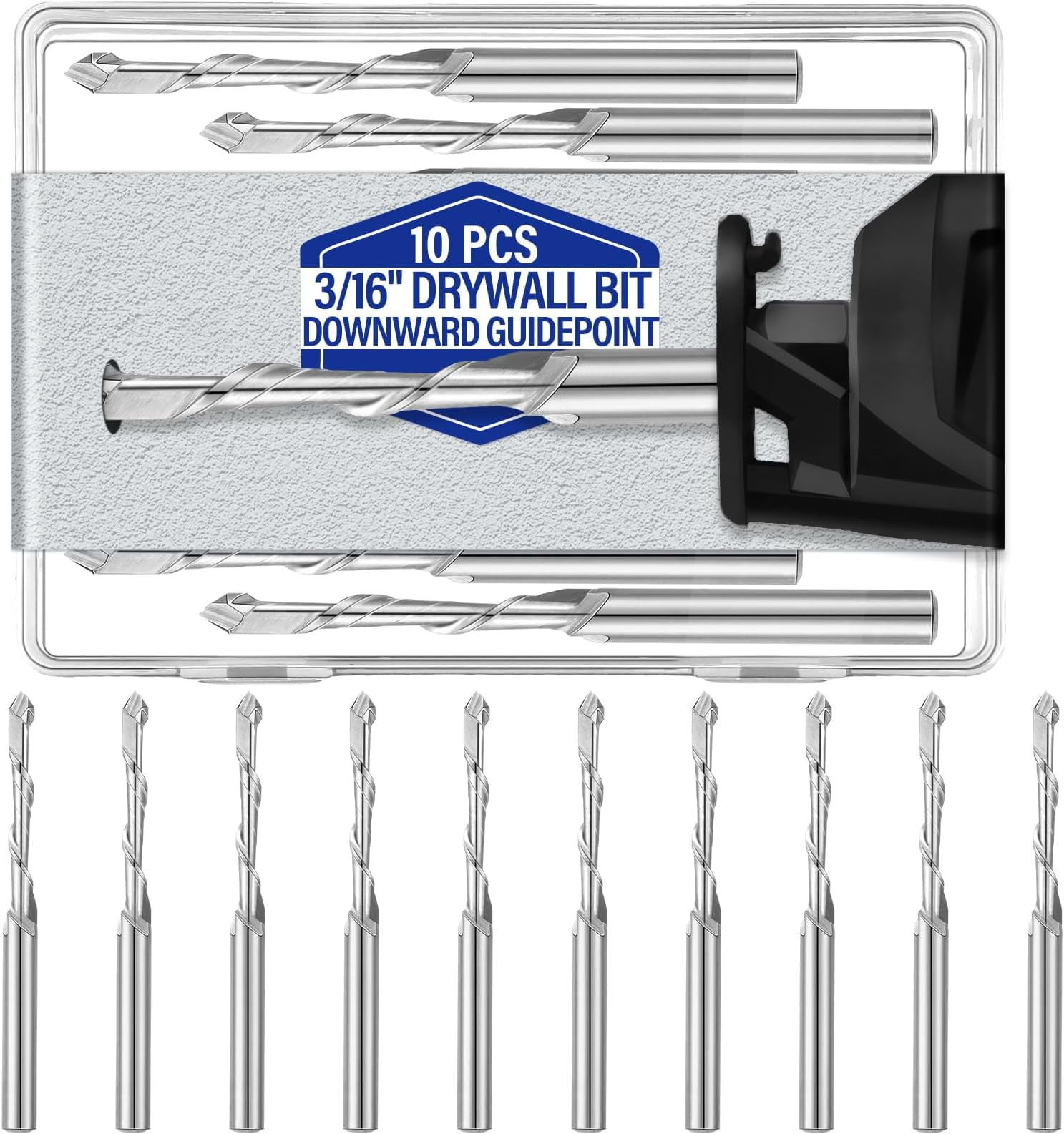 25 count Drywall Router Bits 3/16 Drywall Drill Bits M2 Speed Spiral ...