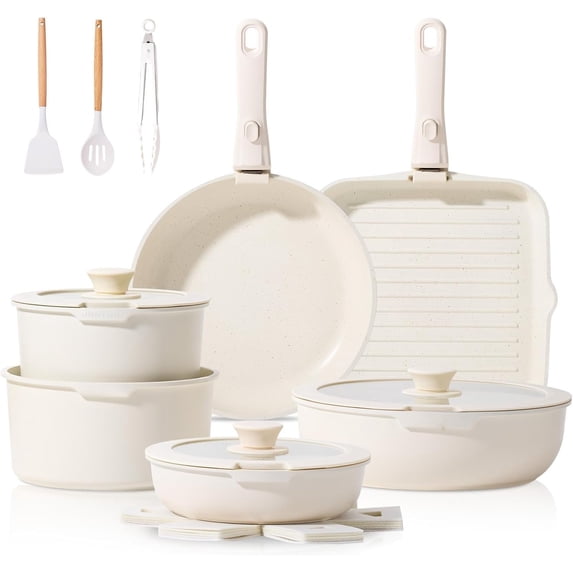 25 count Pots and Pan Set Non , Detachable Handle Cookware Set ...