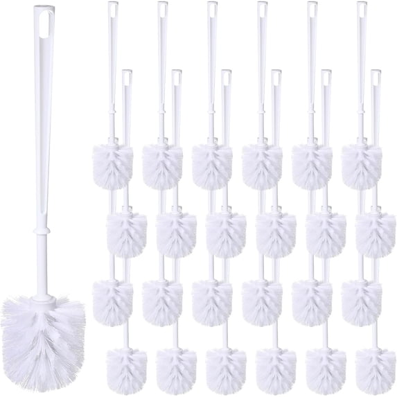 25 count White Toilet Brush, Bathroom Toilet Bowl Brush, Soft Bristle ...
