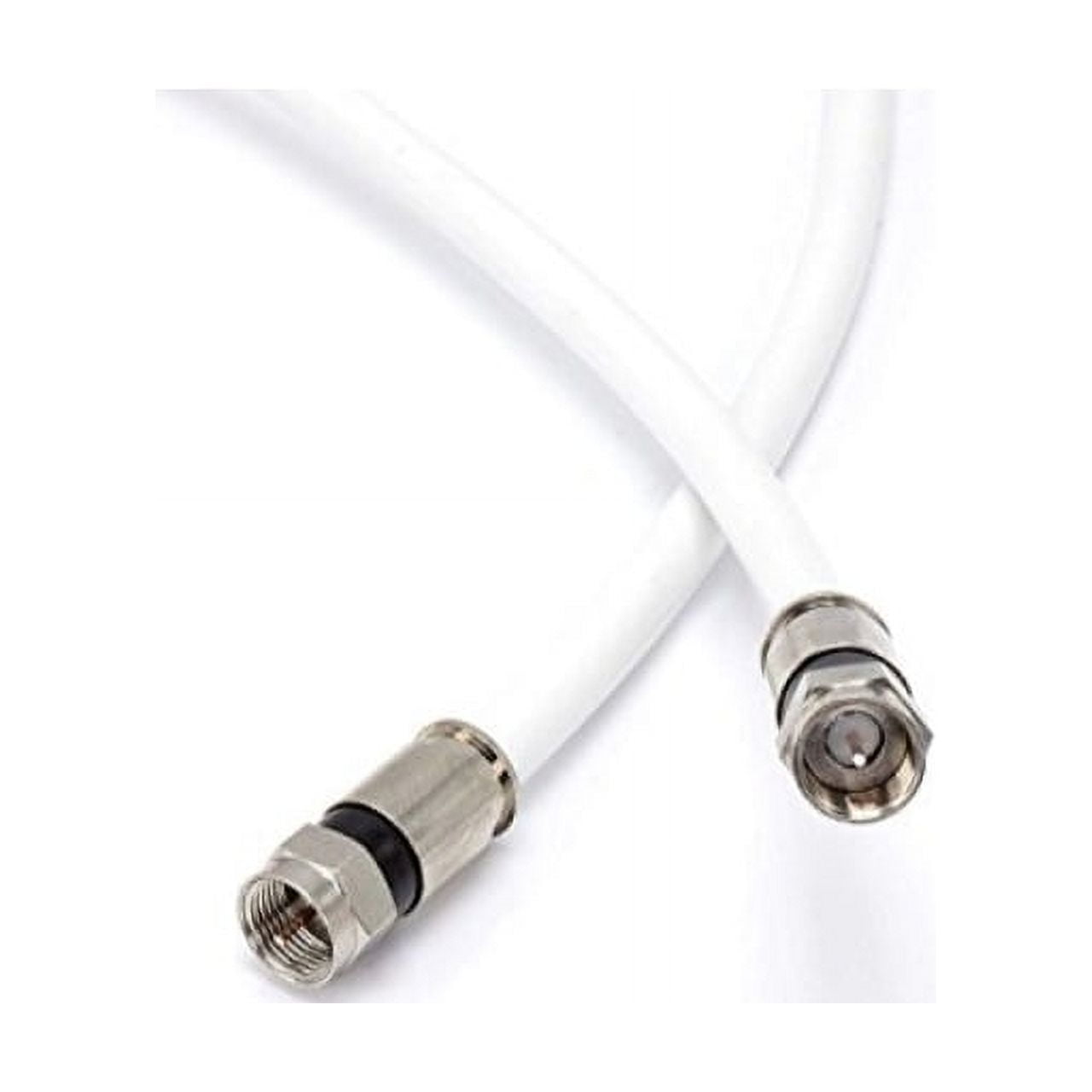 25' feet white rg6 solid copper coax, coaxial cable with two male f-pin ...