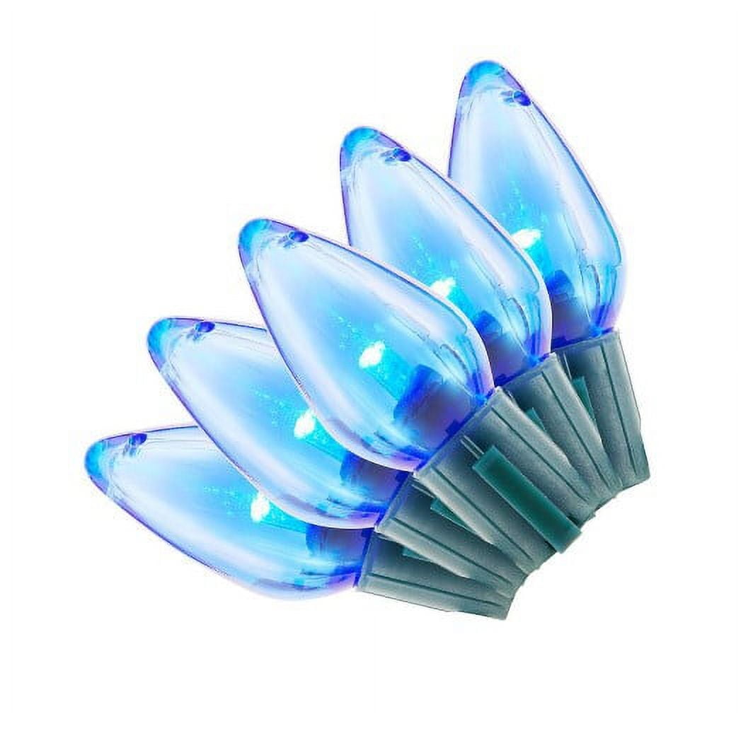 25 ft. 25-Light LED Blue C9 Super Bright String Light Christmas ...