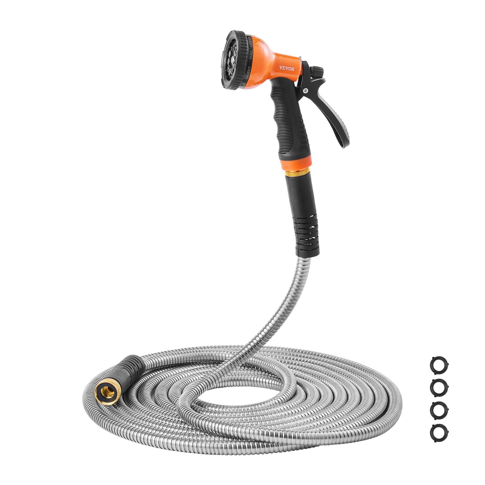 25 ft Anti-Kink Stainless Steel Hose - 10 Spray Settings Nozzle ...