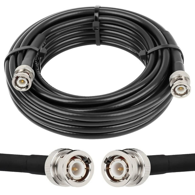 25 ft BNC Male to BNC Male Coaxial Cable 50 Ohm MOOKEERF RG8X Coax Cable Ultra Low Loss BNC ...