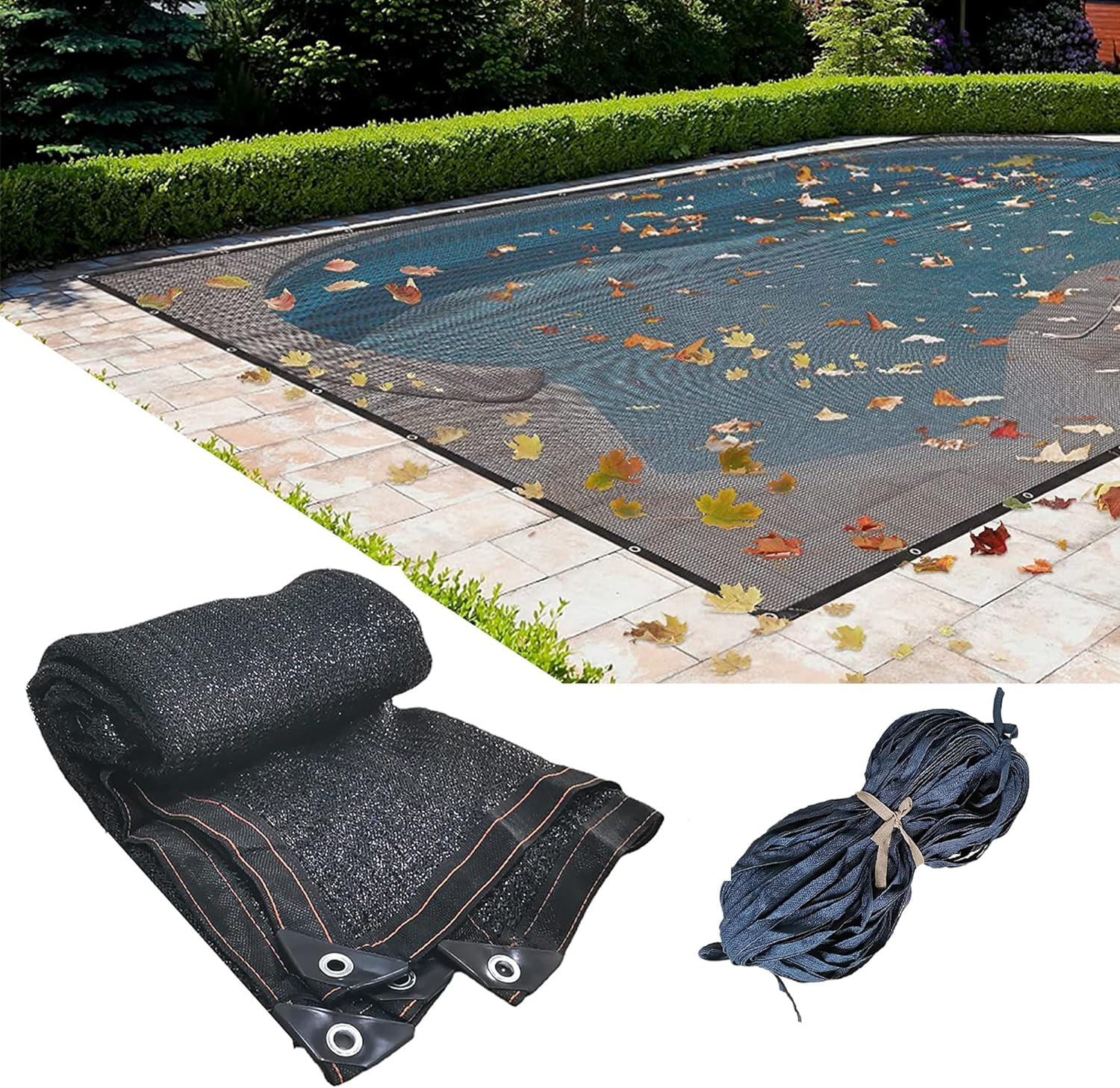 25 ft x 50 ft Black Leaf Nets for In-Ground Swimming Pools Cover ...