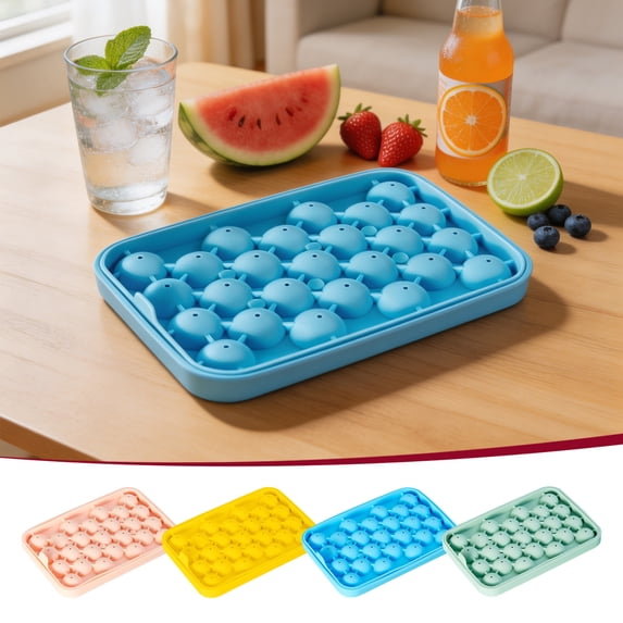 25-hole Round Silicone Square Ice Tray, Food-grade Reusable Ice Ball ...