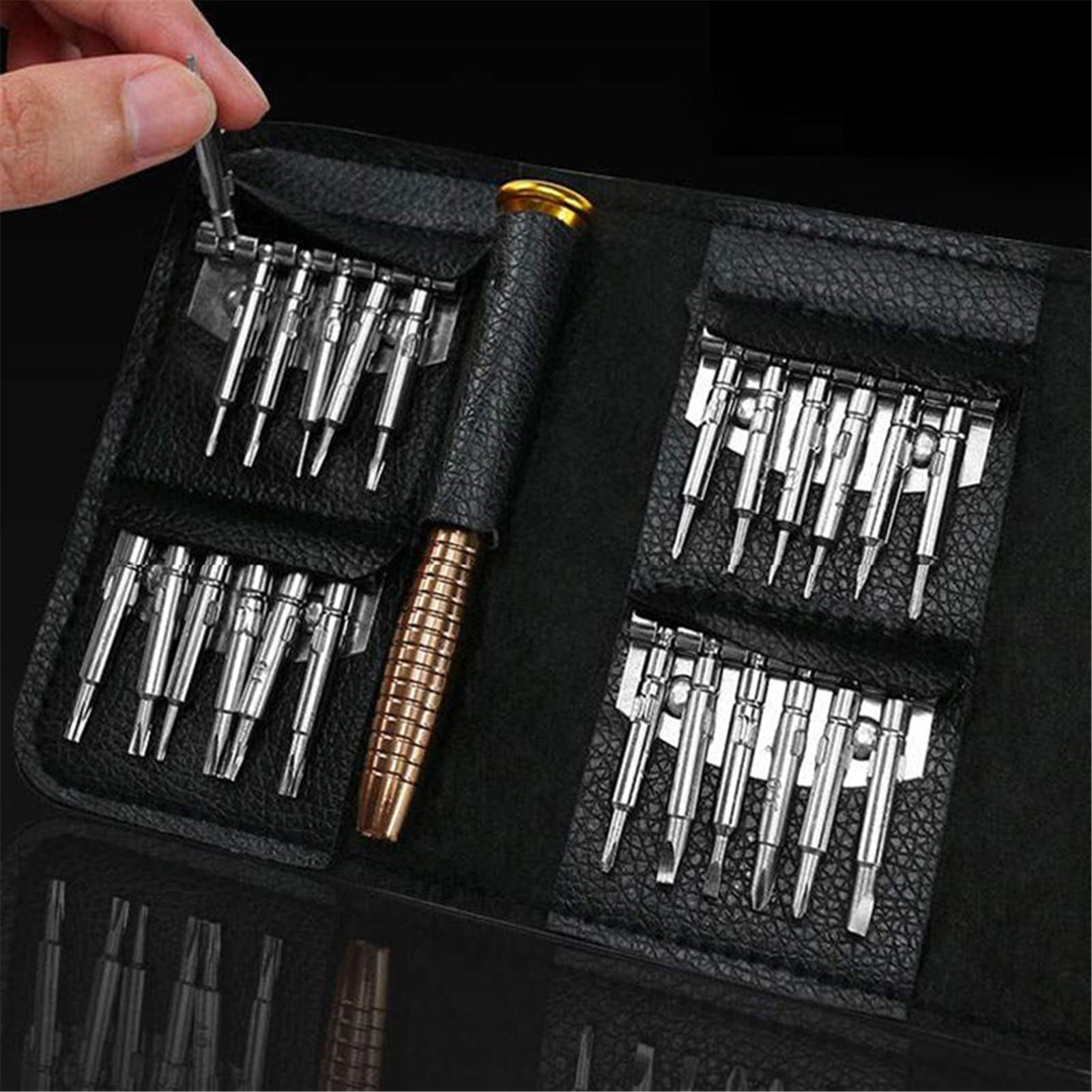 25-in-1 Precision Screwdriver Set with Leather Case, Multi-Function ...