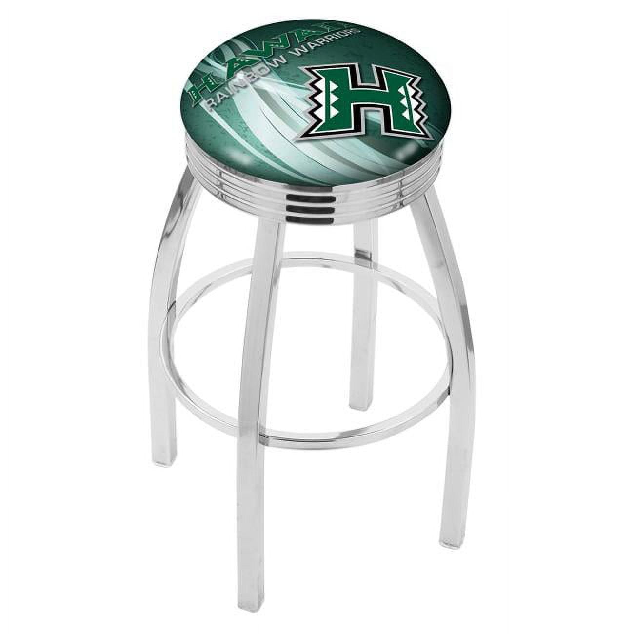 25 in. Hawaii Bar Stool with Rainbow Warriors Logo Swivel Seat ...