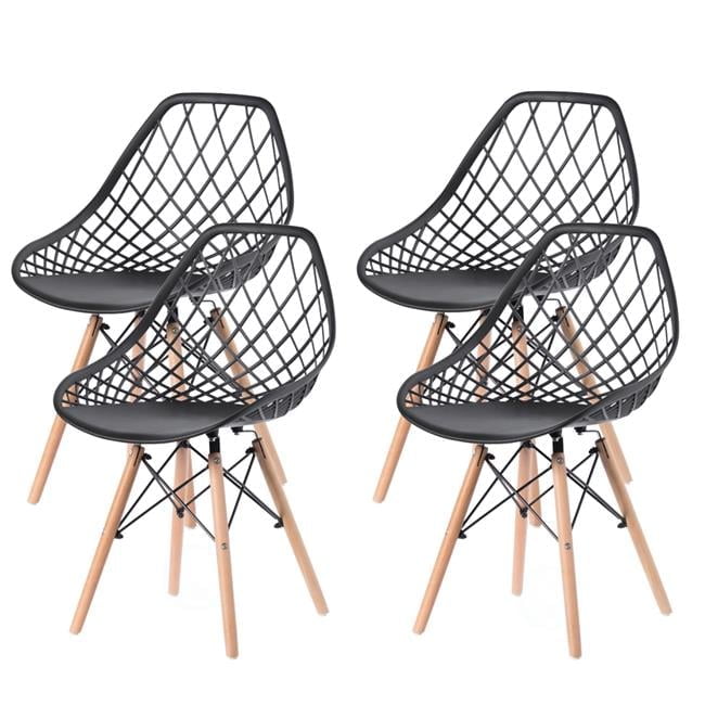 25 in. Mid-Century Modern Style Plastic DSW Shell Dining Chair with ...