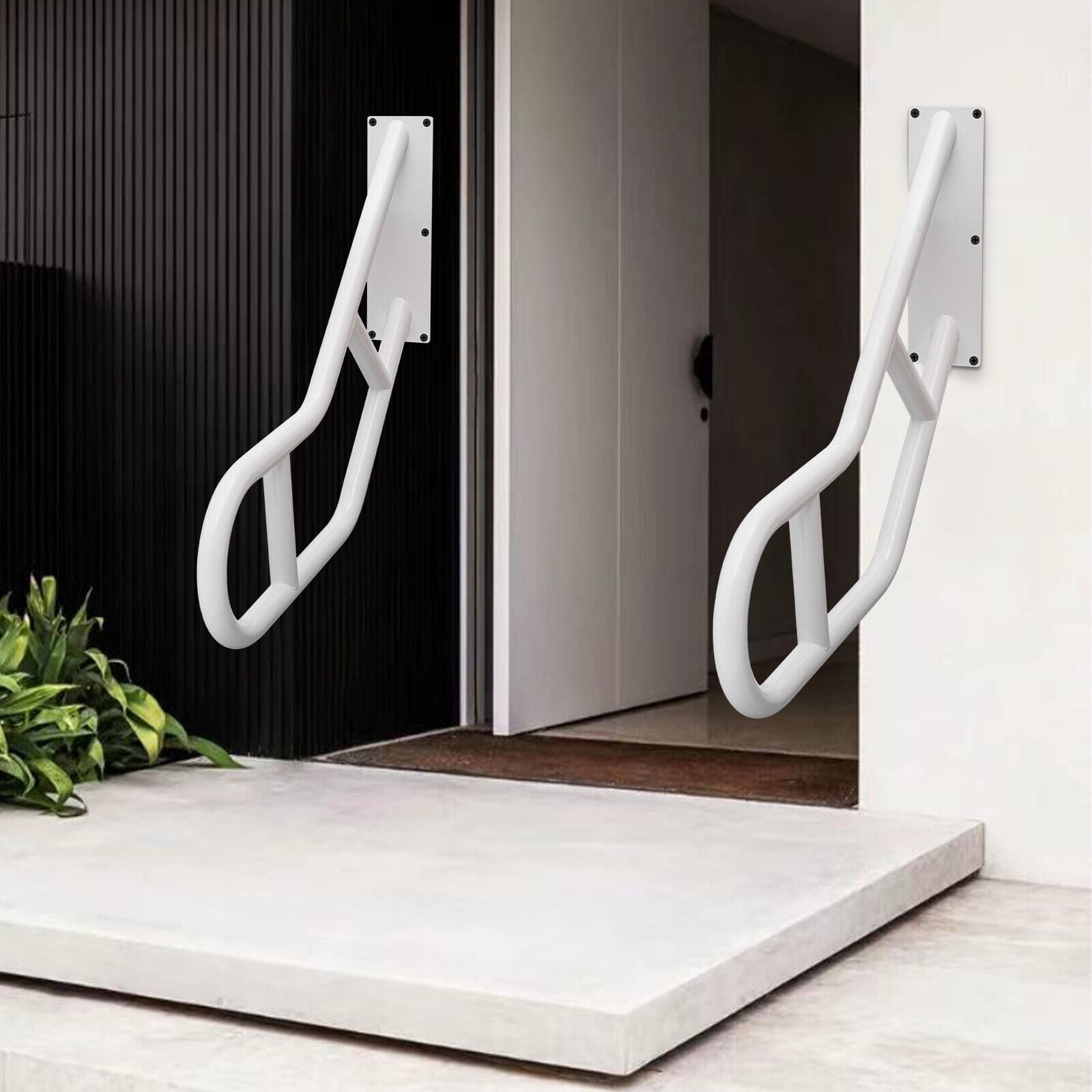 25 in Stainless Steel Handrail Wall Mount for Steps, 2 Pack U Shaped ...