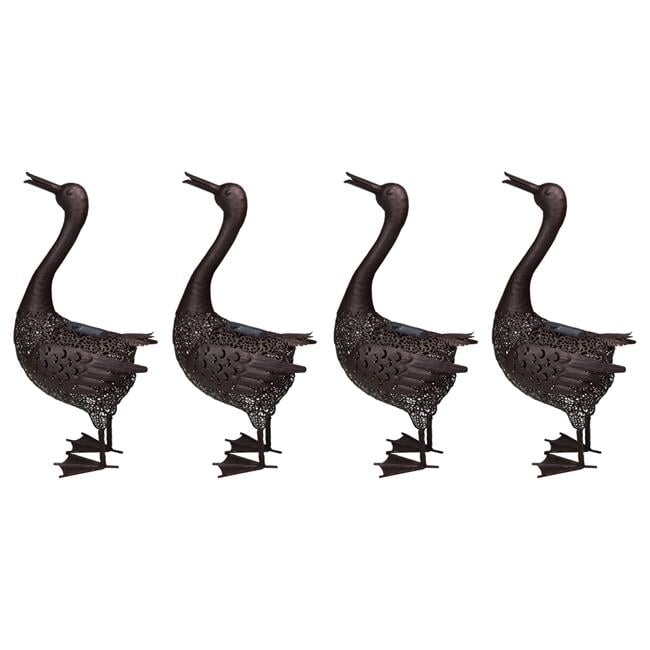 25 in. Steel Indoor & Outdoor Animal Garden Duck Metal Sculpture Statue ...