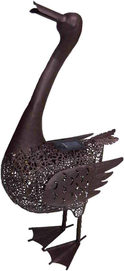 25 in. Steel Indoor & Outdoor Animal Garden Duck Metal Sculpture Statue ...