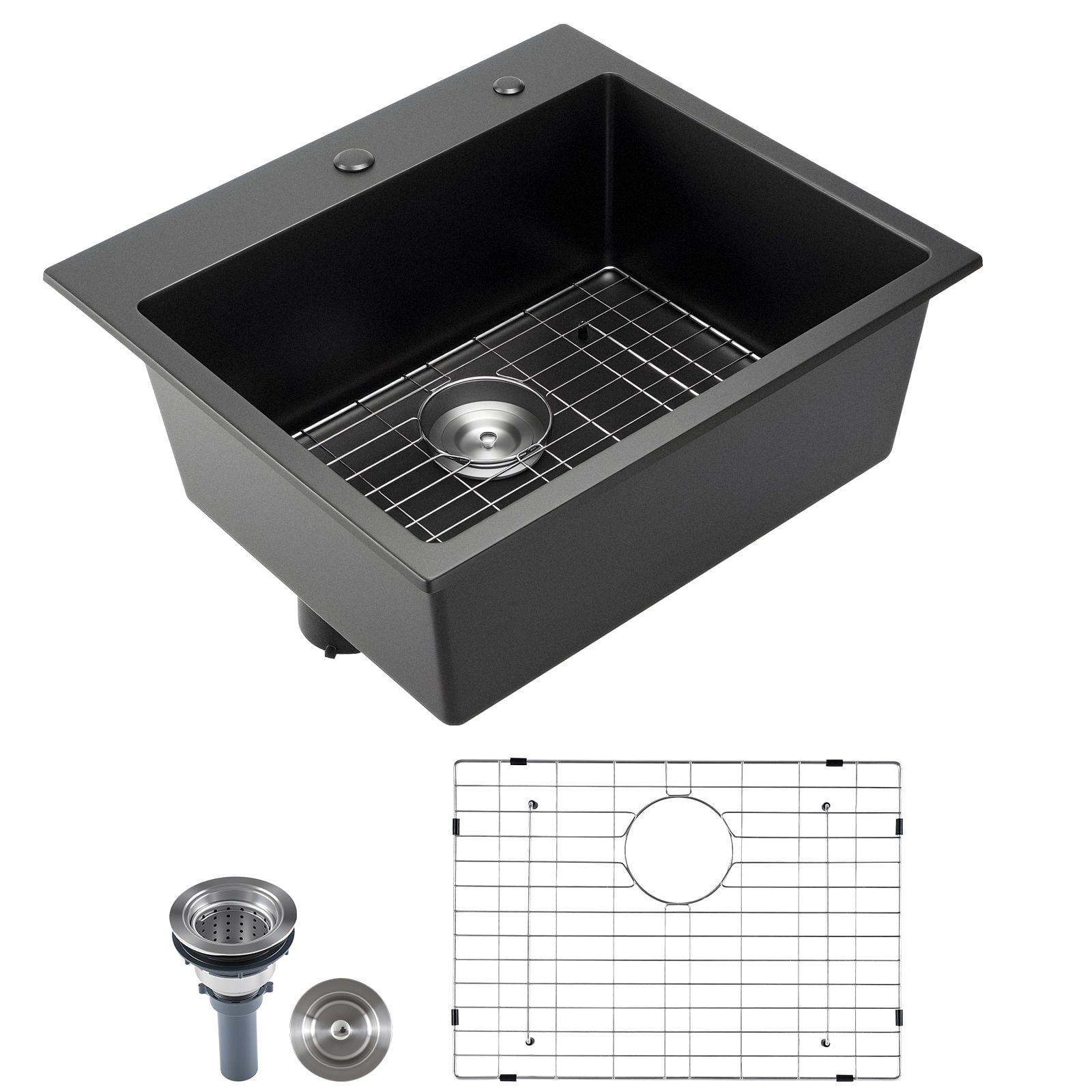 25 inch Kitchen Sink Workstation, Top Mount Granite Sinks, Drop-In ...