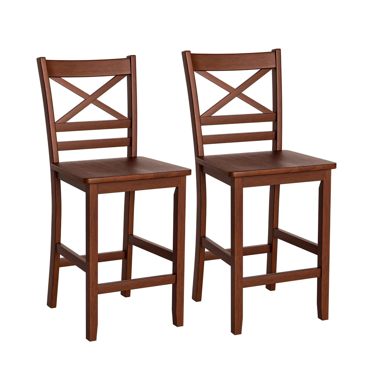 25-inch Upholstered Saddle Stools, Vintage Counter Height Chairs with ...