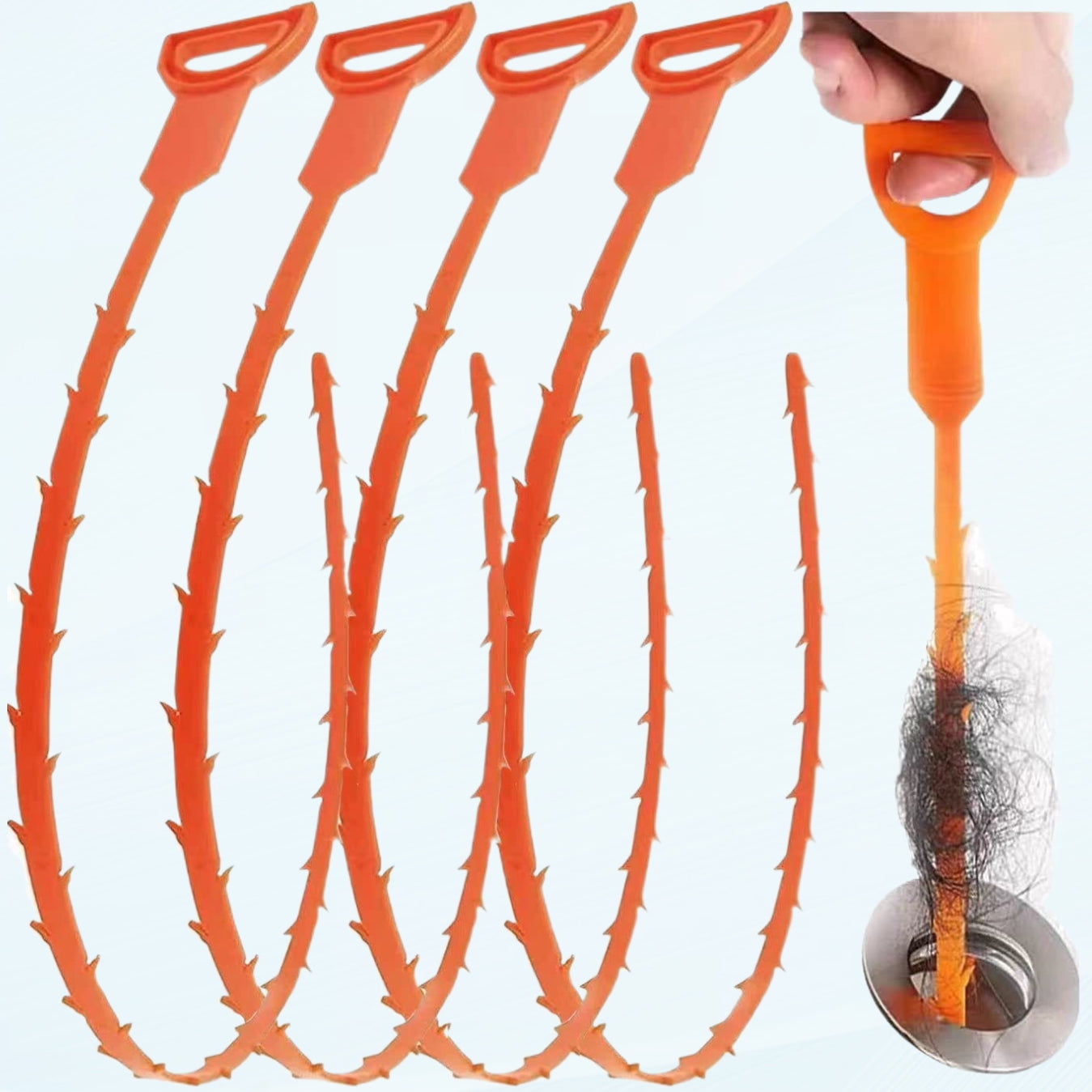 25-inch clog remover. Sink snake depilator for drains, toilets, kitchen ...