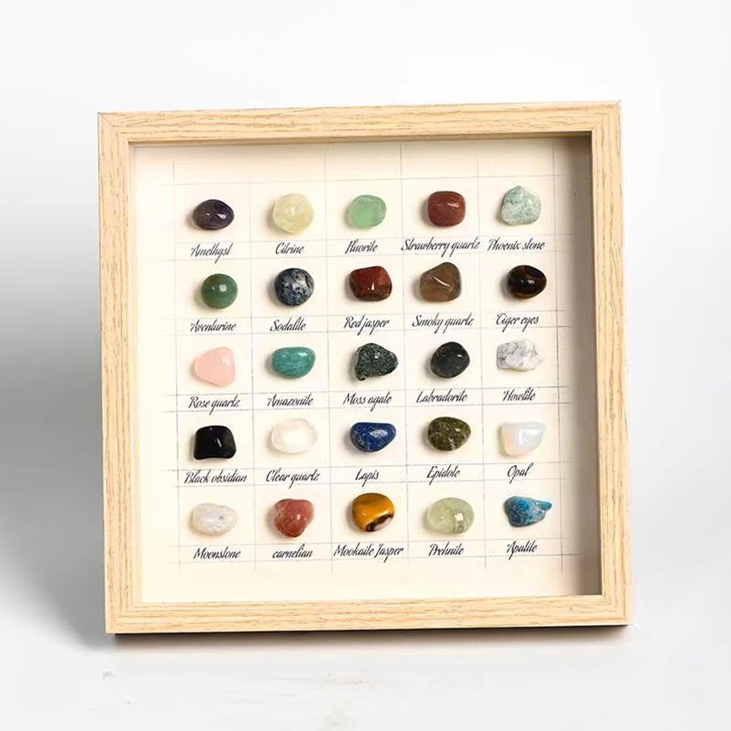 25 kinds of colorful tumbled stone crystal bare stone photo frames for ...