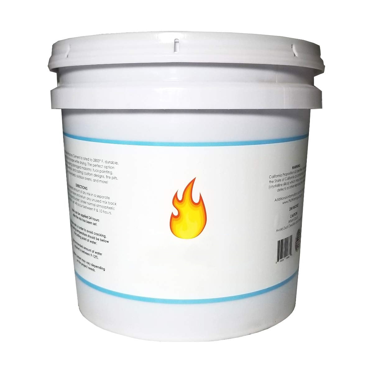 25 lb. Pail of Dry-Mix Refractory Cement, High-Temperature Castable ...