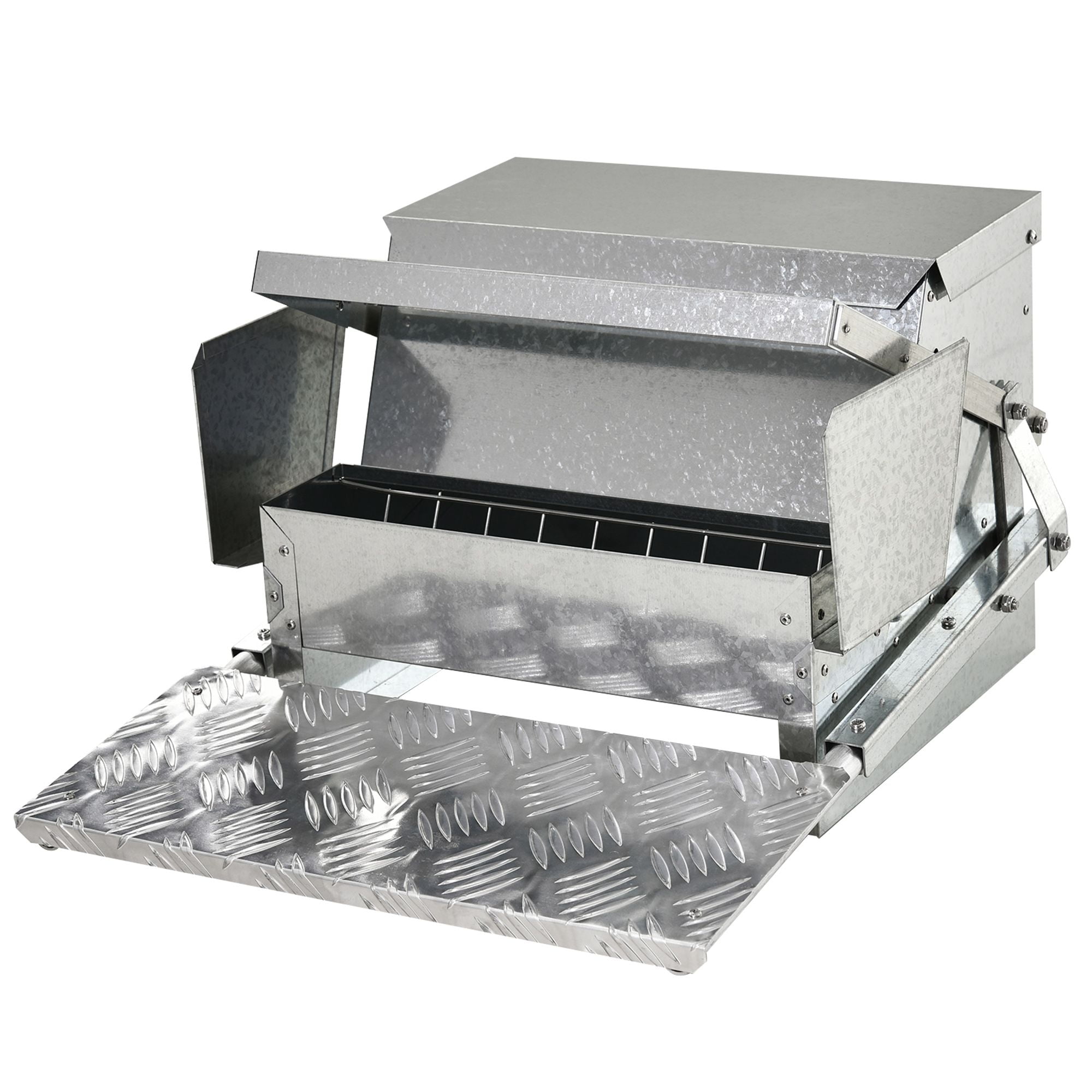 25 lbs Capacity Automatic Chicken Poultry Feeder with a Galvanized ...