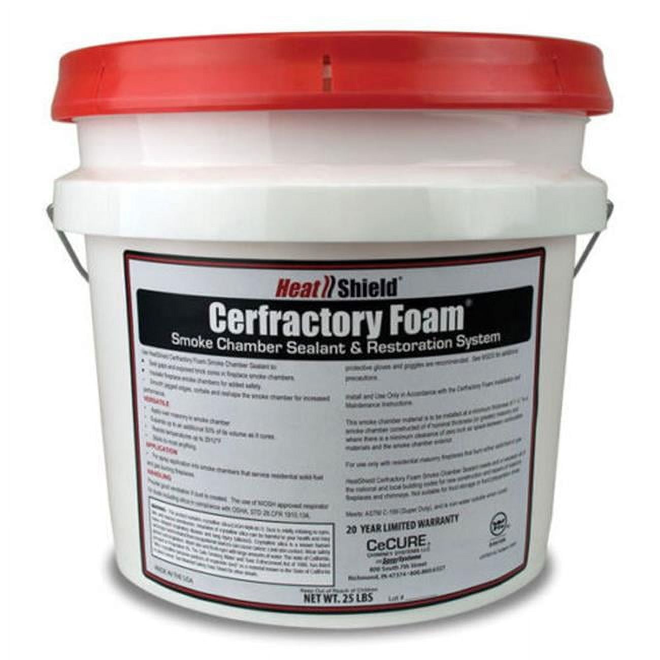 25 lbs Heat Shield Cerfractory Foam Smoke Chamber Sealant Bucket ...