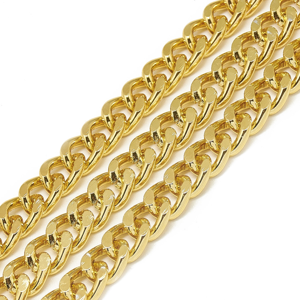 25 m Unwelded Faceted Aluminum Curb Chains Diamond Cut Chains golden ...