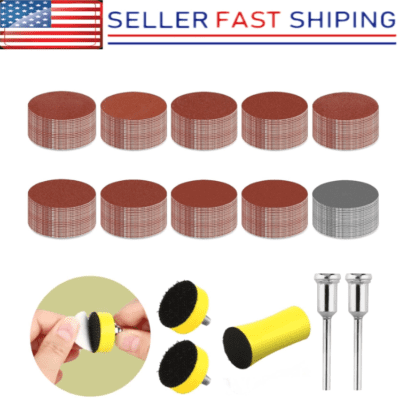 25 mm Sanding Discs Round with Hand Sanding Block, Sandpaper Wet Dry ...