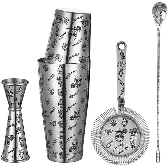 25 oz Cocktail Shaker Set 16 Pcs Mixology Bartender Kit with Stand ...