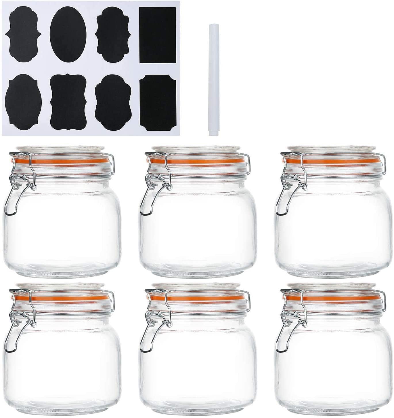 25 oz Glass Jars With Airtight Lids And Leak Proof Rubber Gasket,Wide ...