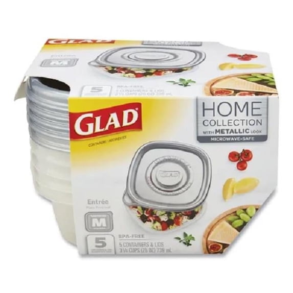 25 oz Home Collection Food Storage Containers with Lids - Clear - Pack ...