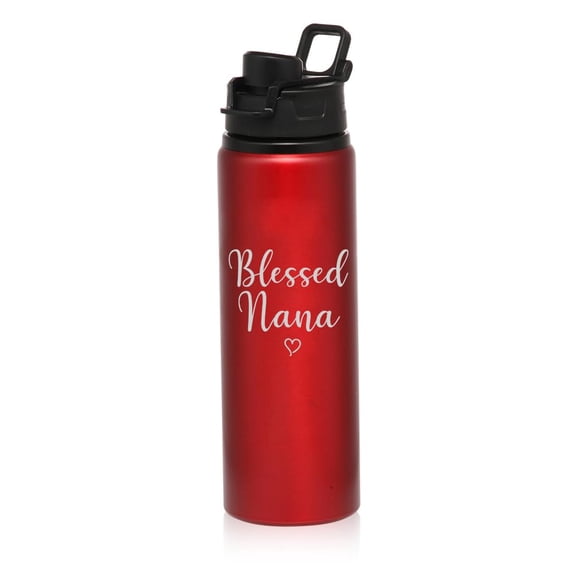 25 oz Water Bottle Sports Travel Mug Gift Blessed Nana (Red) - Walmart.com