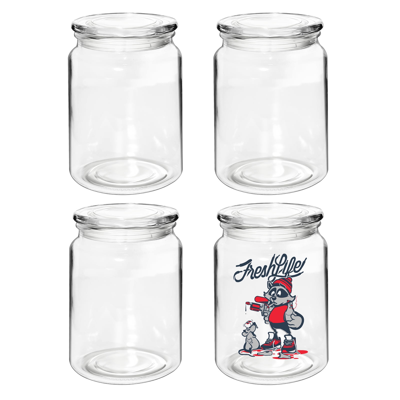 25 oz sublimation clear glass Jar Wide Mouth Food Storage Container ...