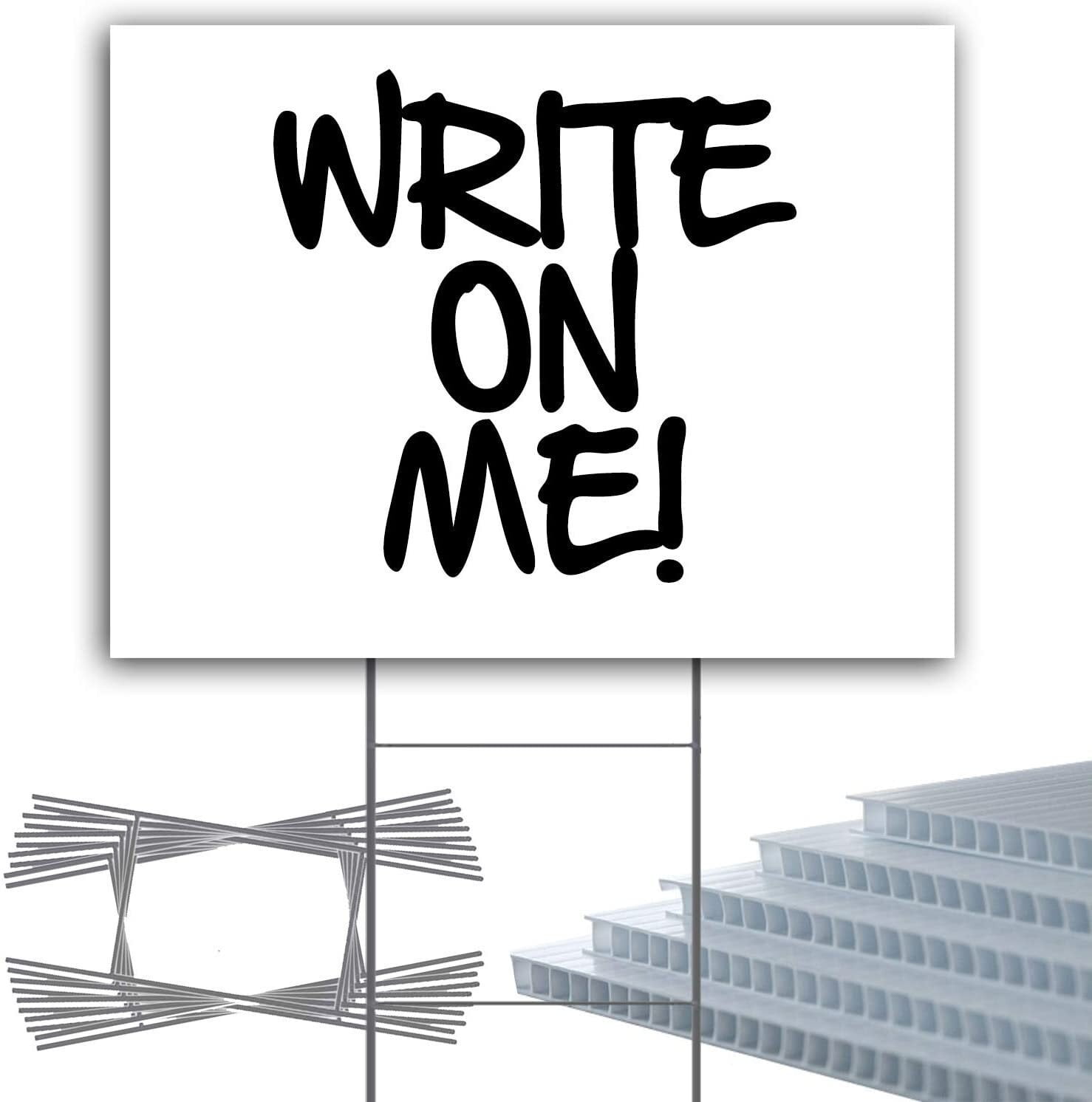 25 pack 24x18 inch Blank White Yard Signs w/ Stakes - Fast Free ...