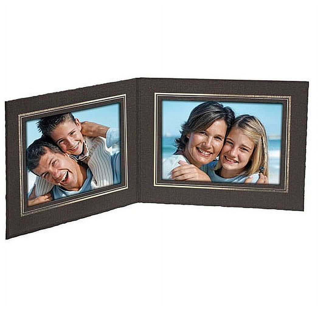 (25 pack) Black CardStock Paper Double Photo Folder frame w Gold Foil ...