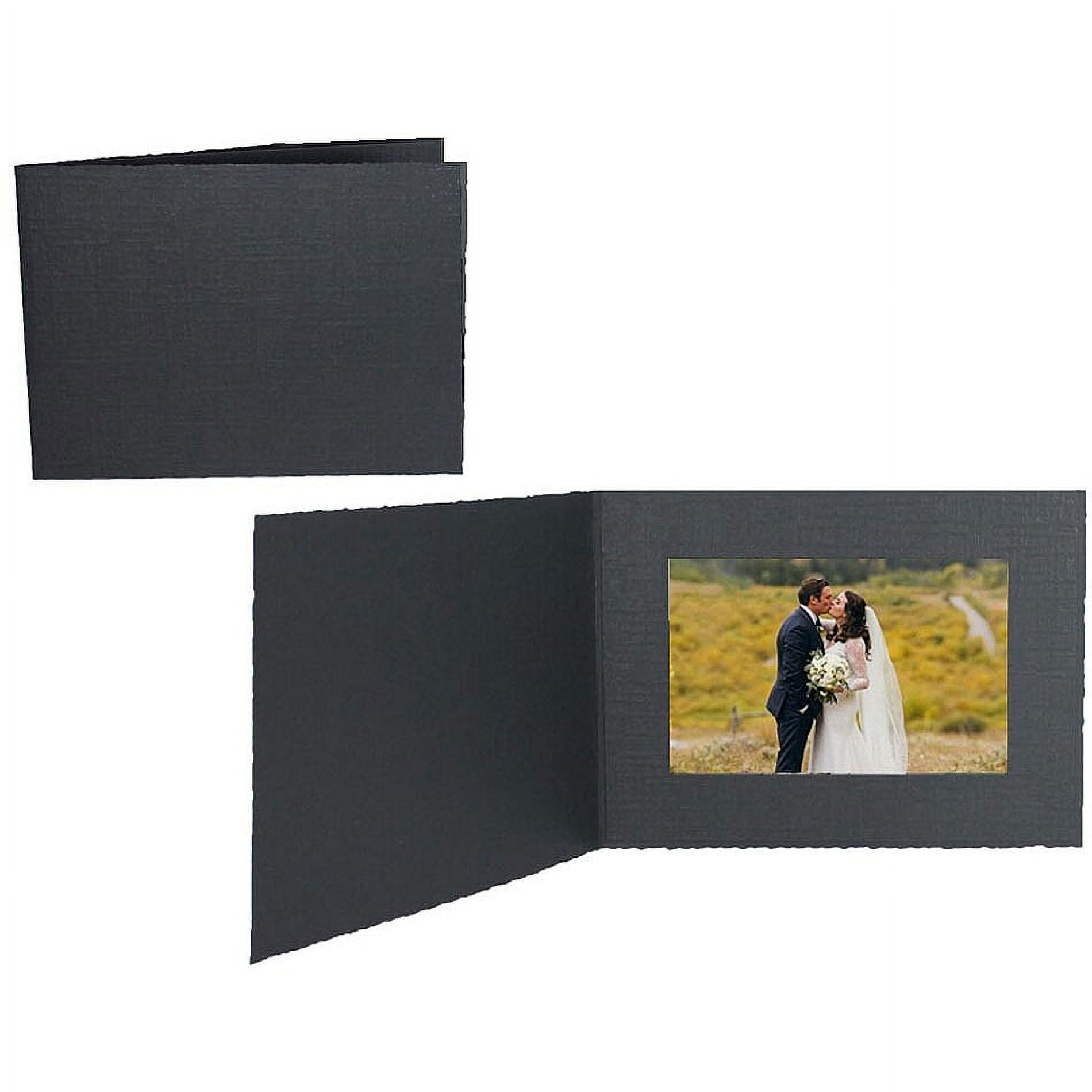(25 pack) Black Cardboard Event Photomount Folder 7x5 frame Deckled ...