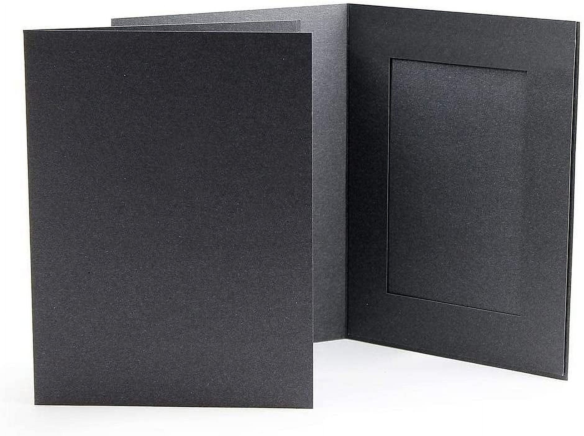 (25 pack) ECONOMY Black Smooth Cardstock Paper Photo Folder Single 4x6 ...