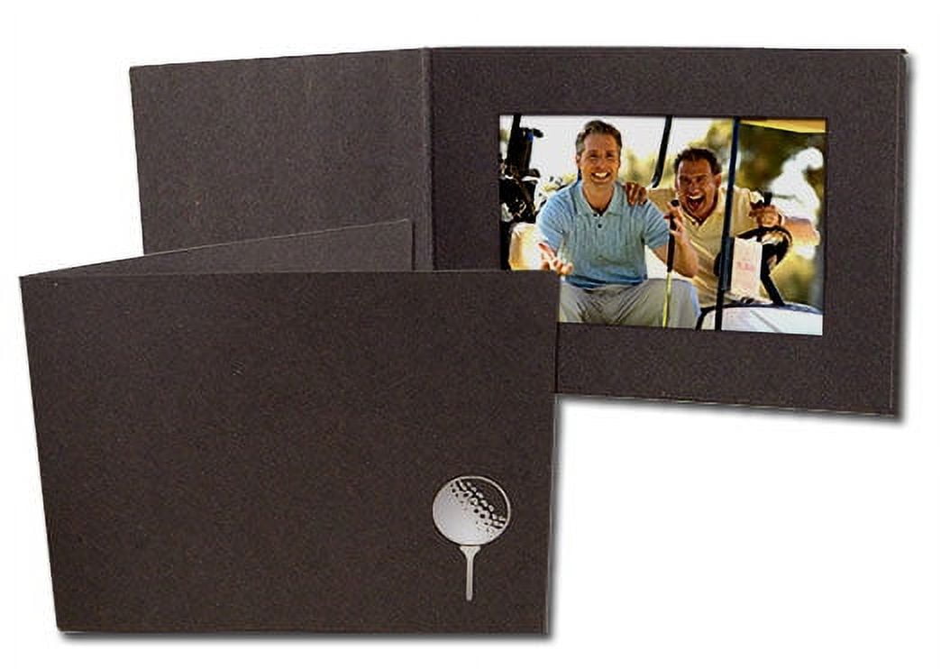(25 pack) Golf silver-foil design on 6x4 black cardboard photo folder ...