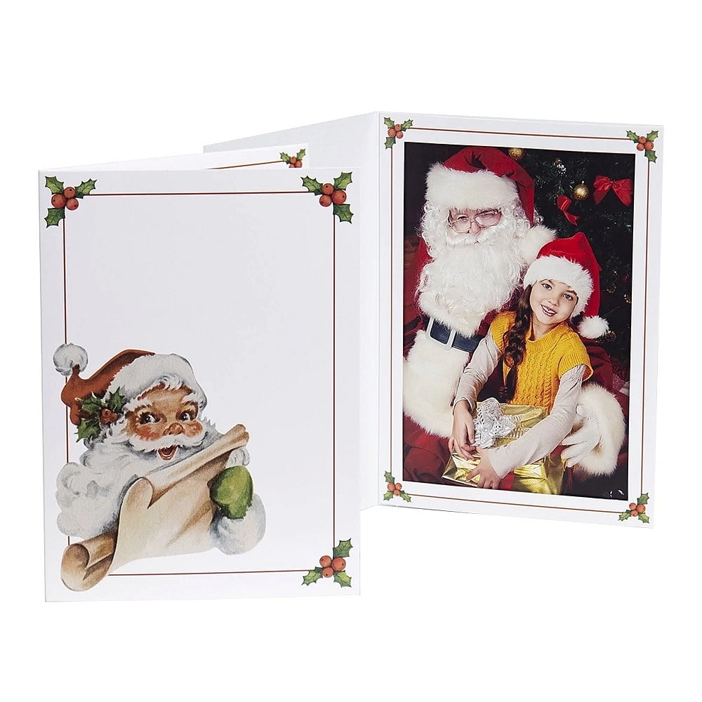 (25 pack) VINTAGE SANTA photo insert holiday folder frame for 4x6 ...