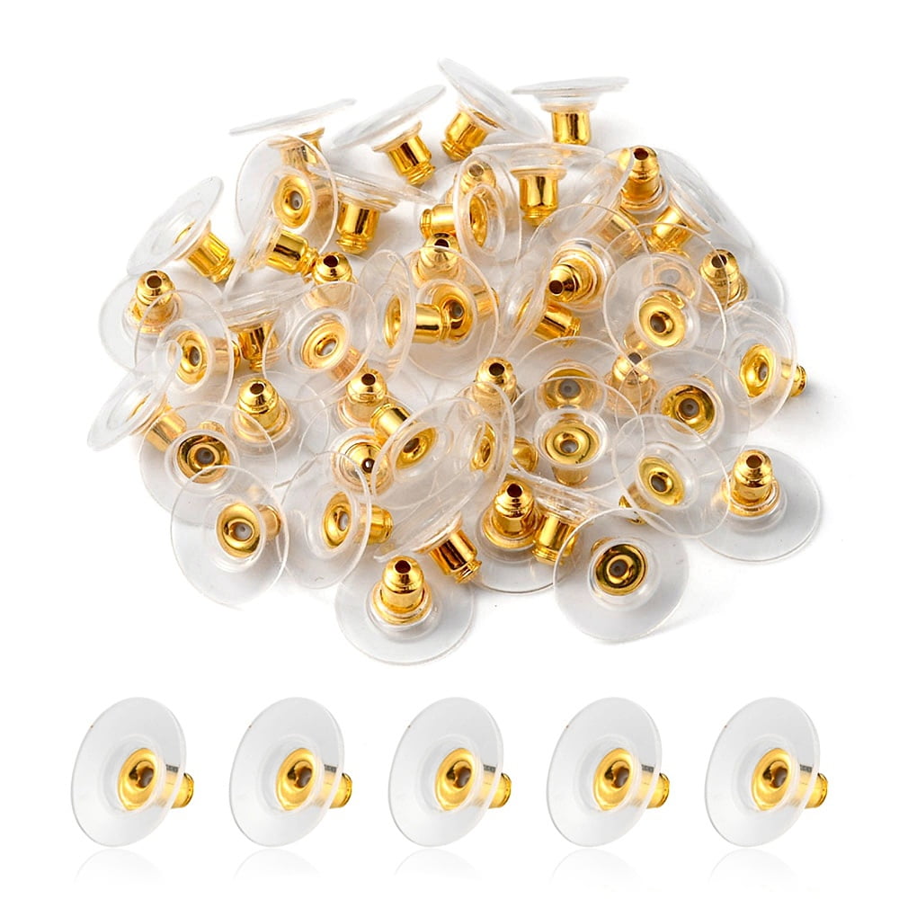 25 pair Brass Ear Nuts Clutch Earring Backs with Plastic Pad for ...