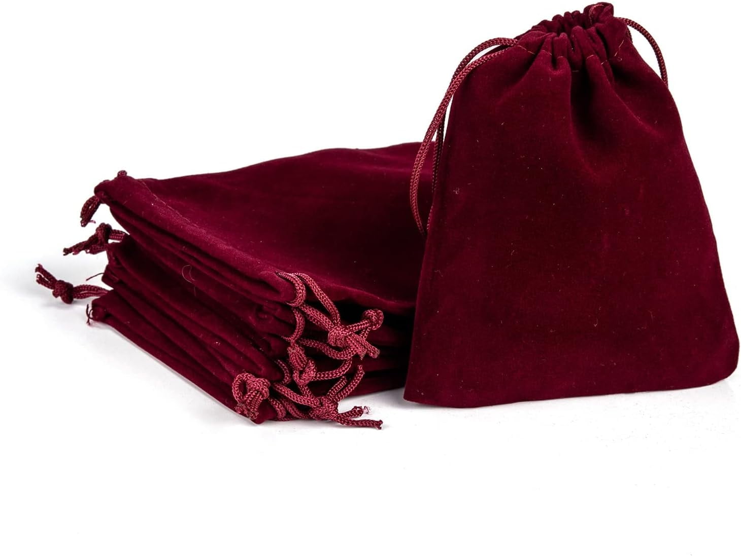 25 pc Rectangle Velvet Pouches Gift Bags Dark Red 12x10cm - Walmart.com