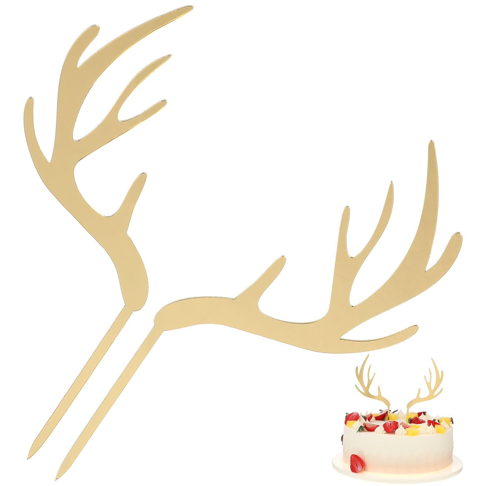 25 pcs Christmas Cake Topper Deer Cake Picks Antler Cupcake Toppers for ...