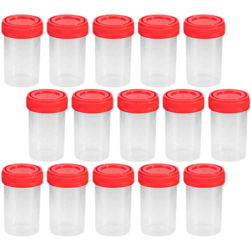 25 pcs Plastic Specimen Cups Graduated Urine Containers Sample Urine ...