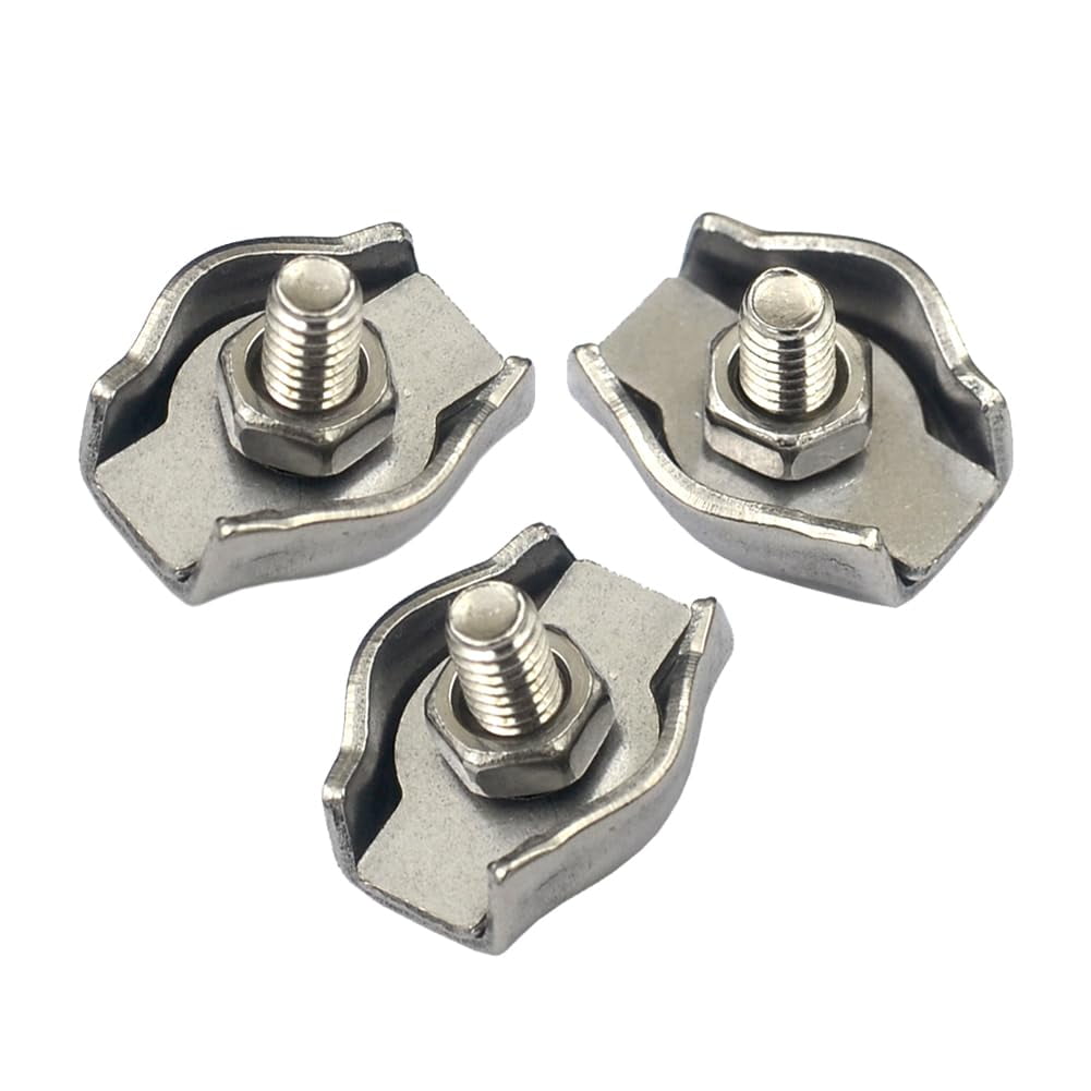 25 pcs Steel Wire Rope Clamp Stopper Fasteners, 304 Stainless Steel ...
