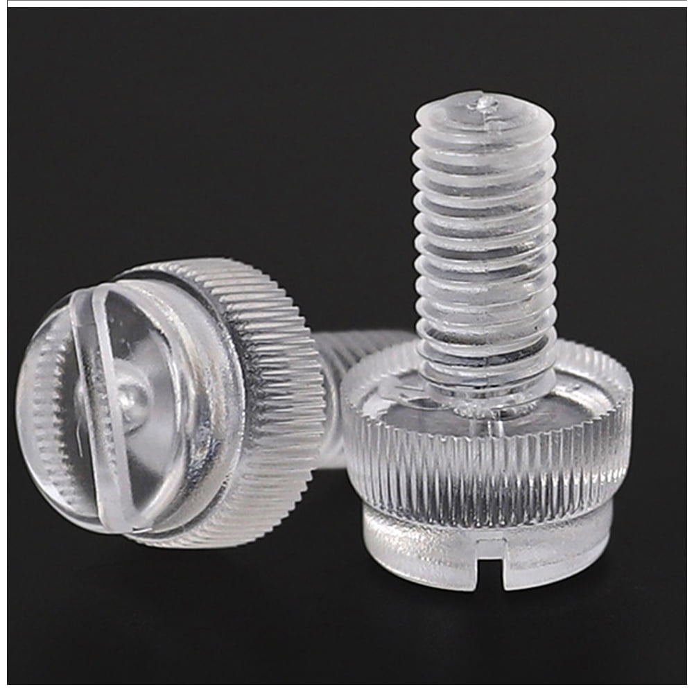 25 pcs Transparent Nylon Slotted Slotted Knurled Thumbscrews M6x20mm ...