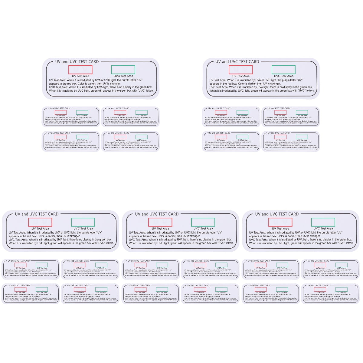 25 pcs UVC-UVA Testing Cards UVC Light Identifying Tools UVA Testing ...