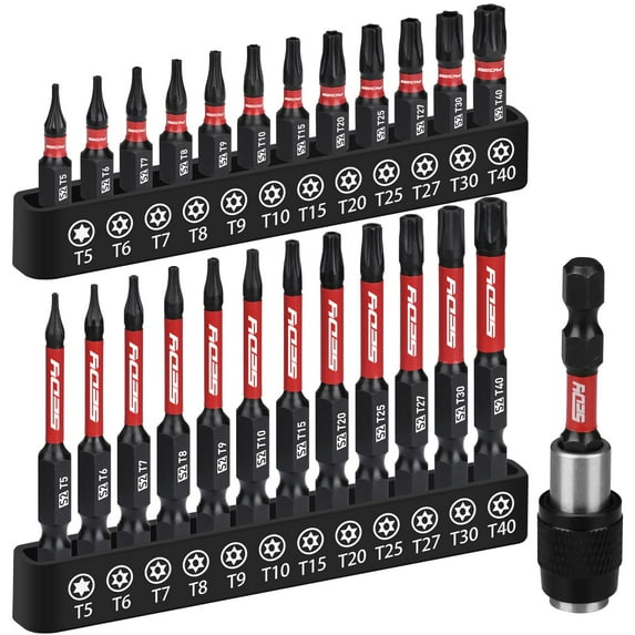 25-piece Torx Bit Set, 1''&2.5'' Security Tamper Proof Torx Impact ...
